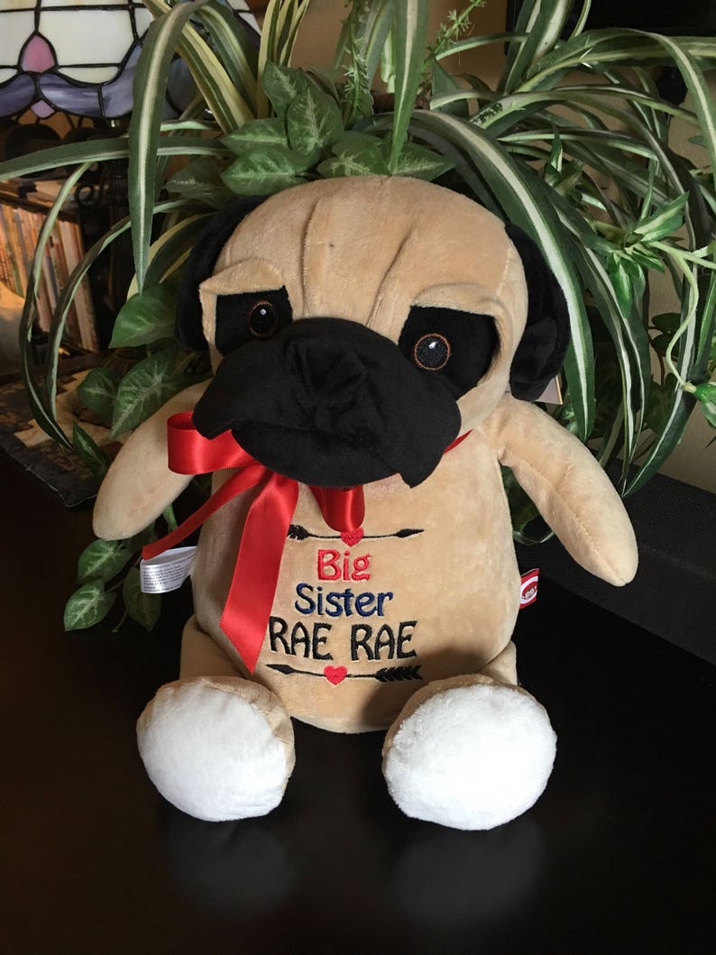 Personslized Baby Gift Monogrammed Cubbies Pug Dog Stuffed - Etsy