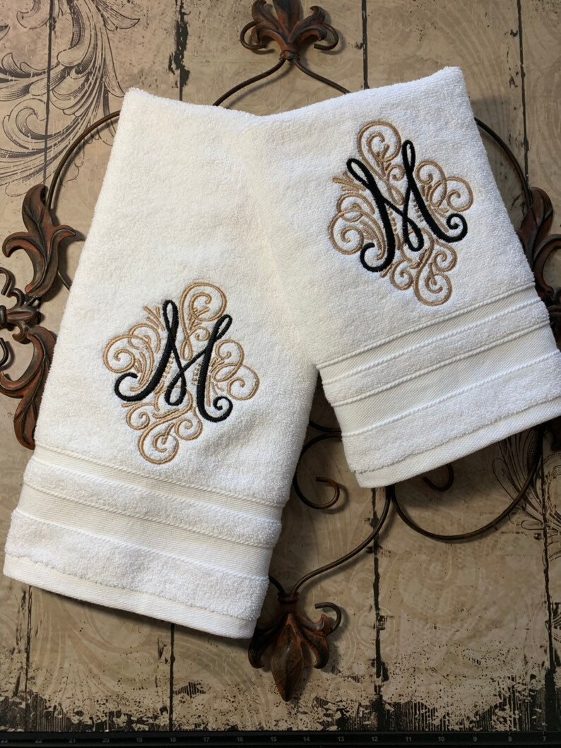 Monogrammed Luxury Bath Towel Set Hand Towels Wedding Gift | Etsy Monogrammed Luxury Bath Towel Set Hand Towels Wedding Gift | Etsy
