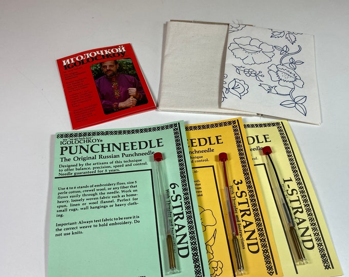 Igolochkoy Russian Punch Needle Set, 3 Size Punchneedles, 1,3 & 6 ...