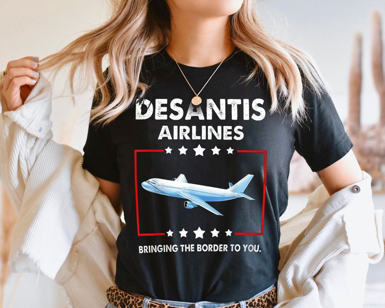 Desantis Airlines Shirt, DeSantis Airlines Bringing The Border To You T ...