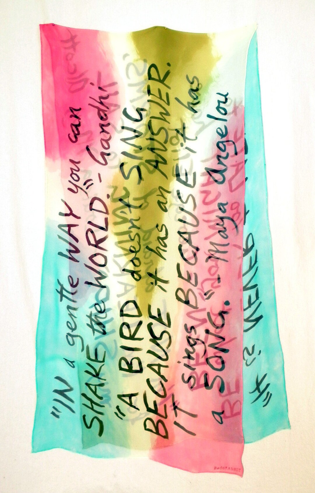 Inspirational Quotes - X-large Hand Painted Silk Chiffon Scarf - Etsy