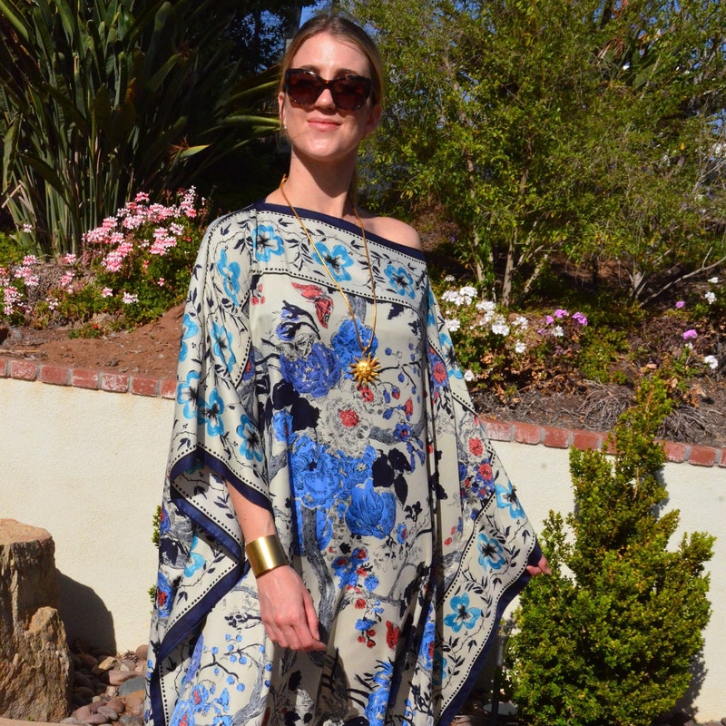Silk Kaftan Dress - Etsy