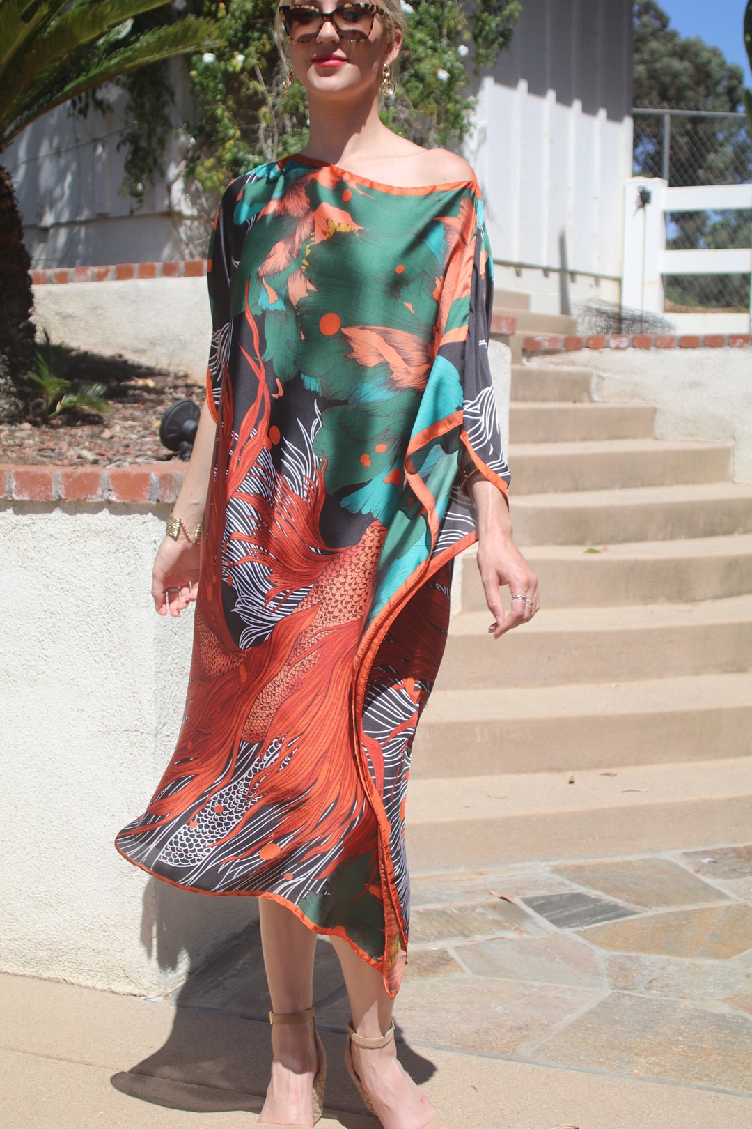 Ocean Theme Womens Kaftans Womens Caftan Womens Tunic Coverup Dresses ...