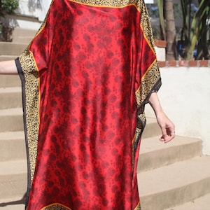 Wow With Red Caftan Dresses Coverup Womens Dress Resort Wear Cruise ...