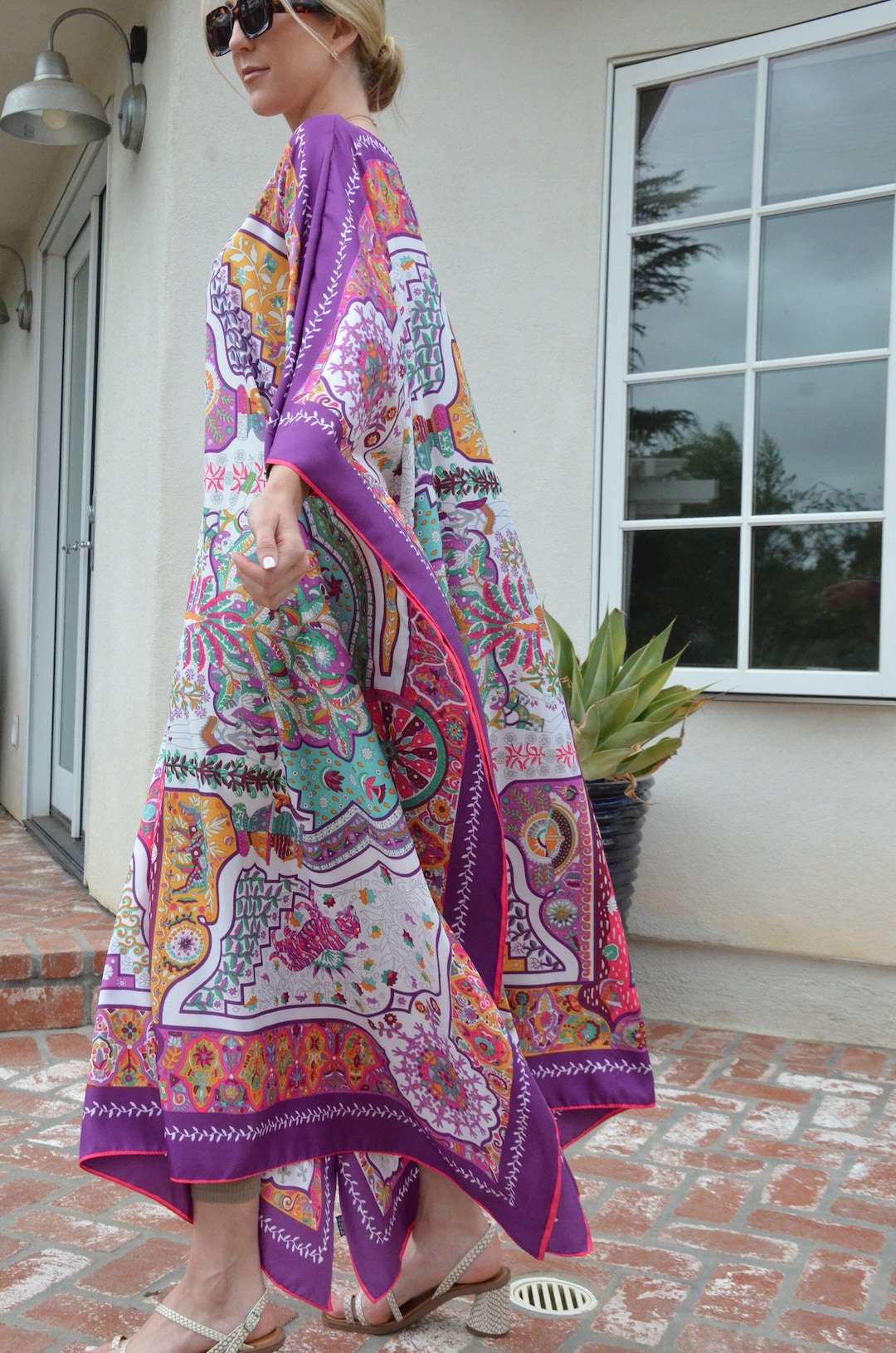 Designer Print Caftan, Womens Kaftan, Dress, Beach Coverup, Long Caftan ...