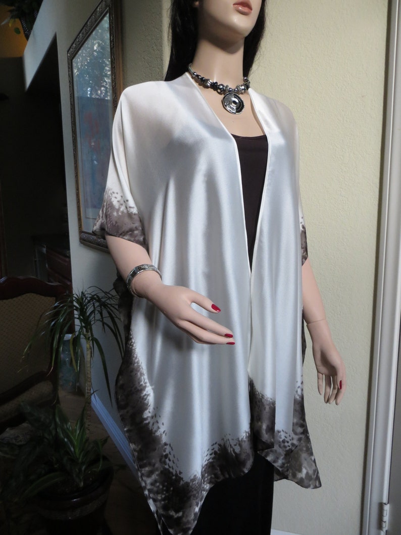 White Silk Kimono Silk Kimono Silk Top Silk Wrap White - Etsy