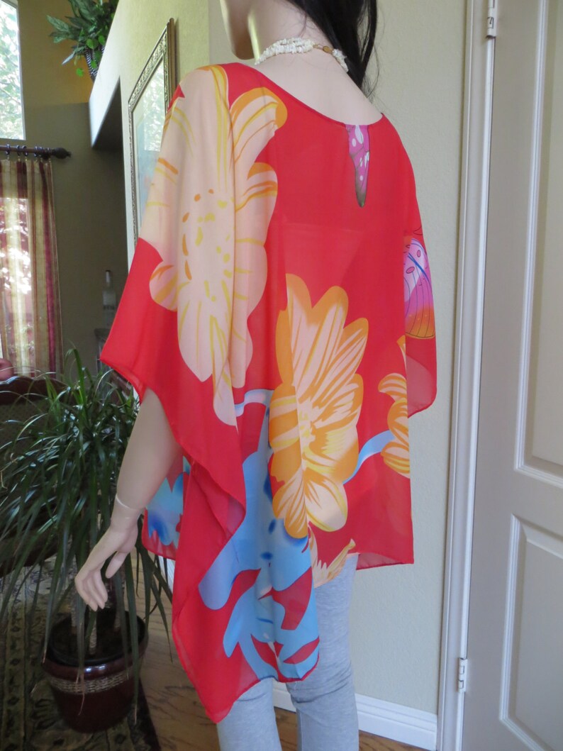 Coverup Luscious Red Tropical Beach Coverup Red Swimsuit - Etsy