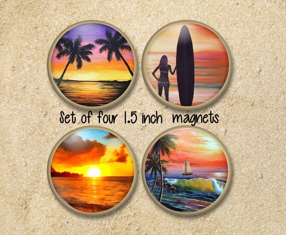 Beach Magnets Tiki Bar Magnets Surfer Gift Beach Lover - Etsy