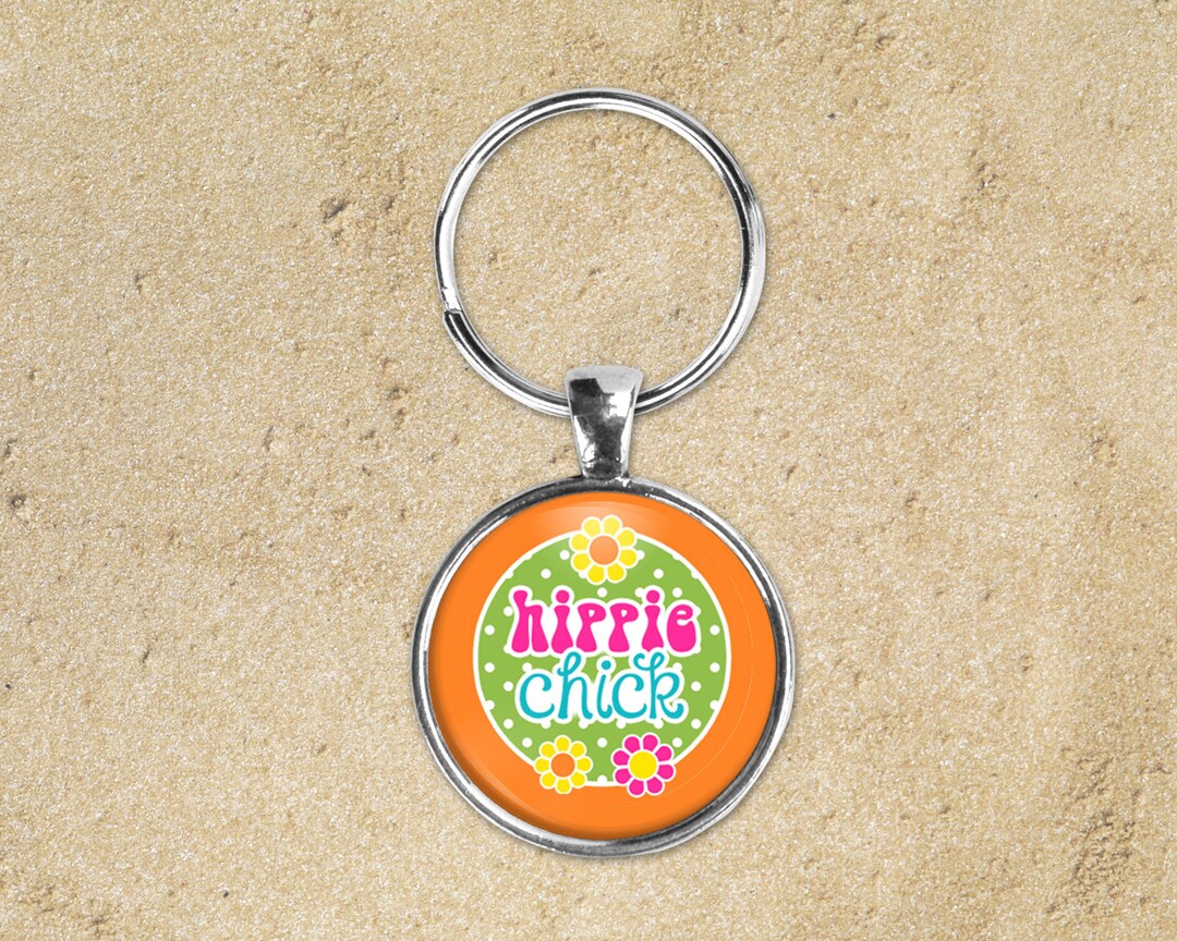Hippie Keychain, Hippie Chick, Hippie Necklace, Hippie Chick Gift, Boho ...