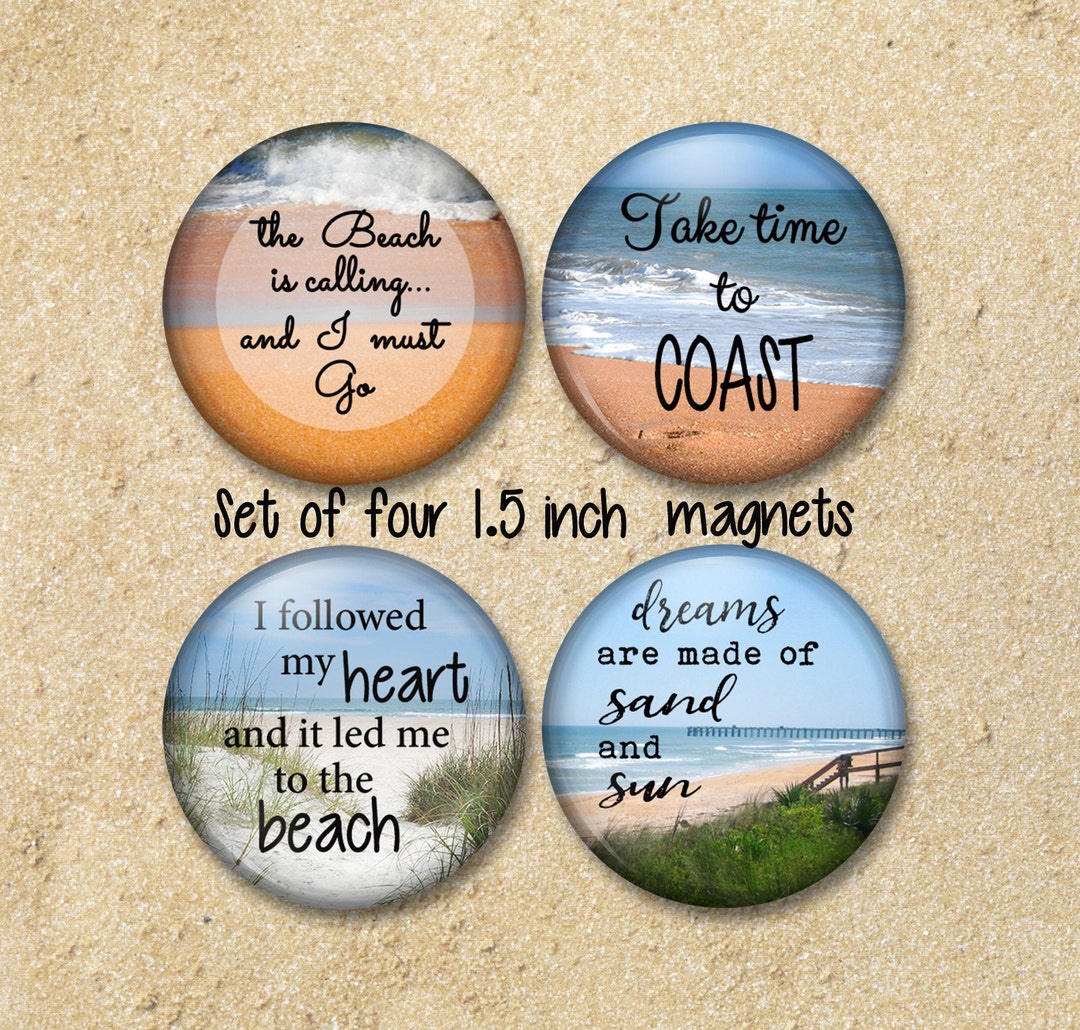 Beach Magnets, Strong Magnets, Beach Lover Gift, Ocean Photography ...