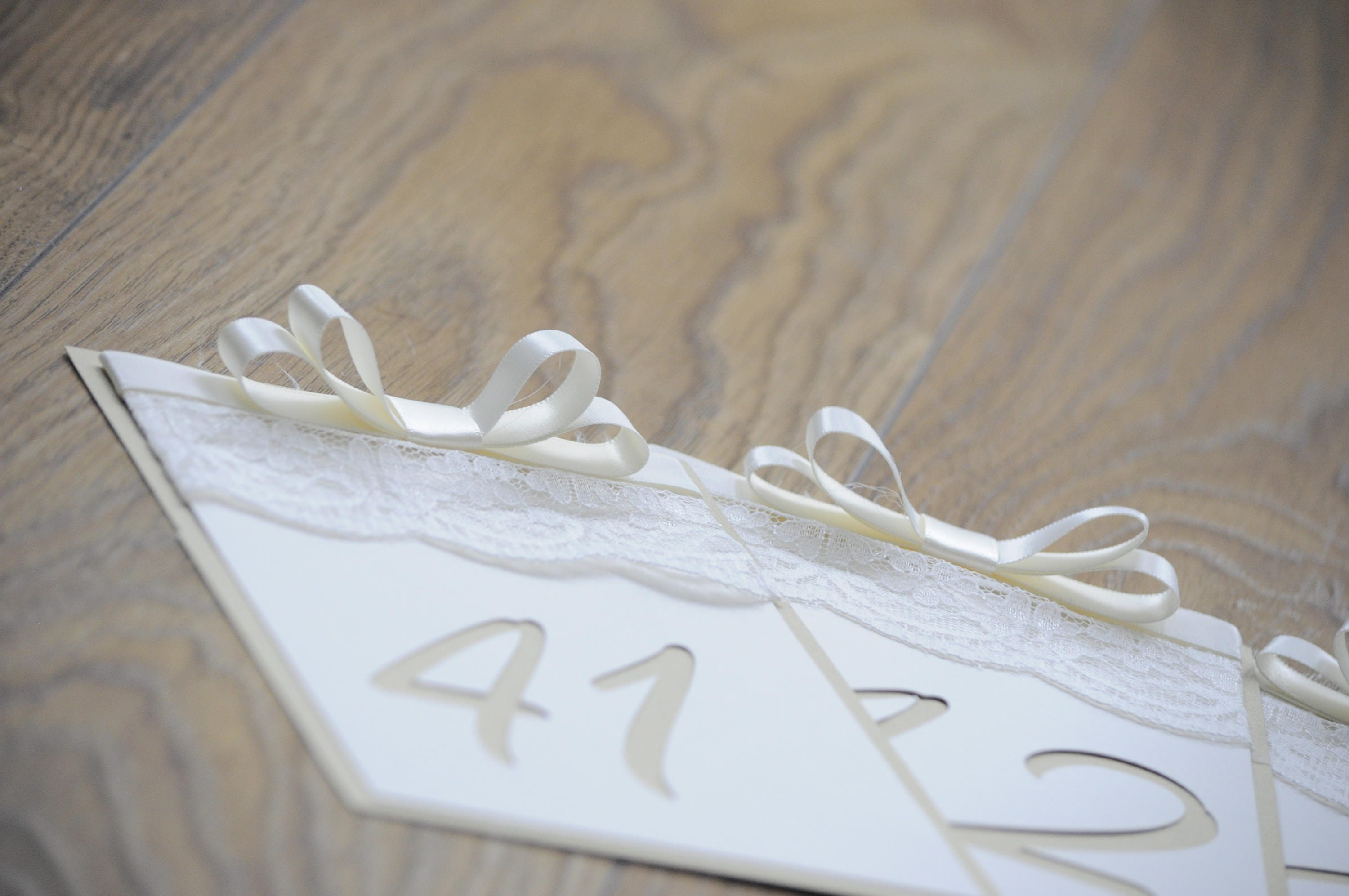 Bow & Lace Cut out Table Number | Etsy