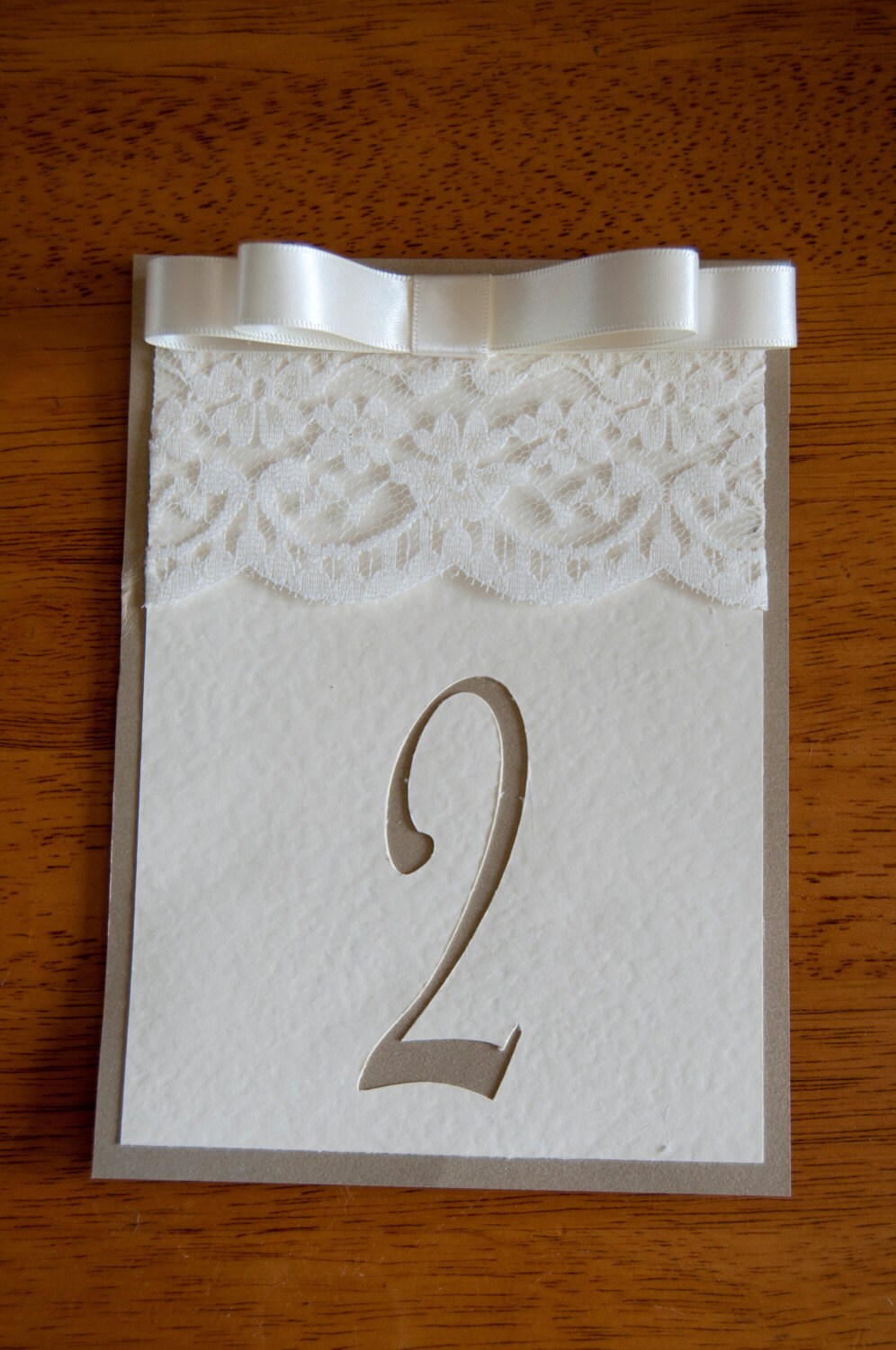 Bow & Lace Cut out Table Number | Etsy