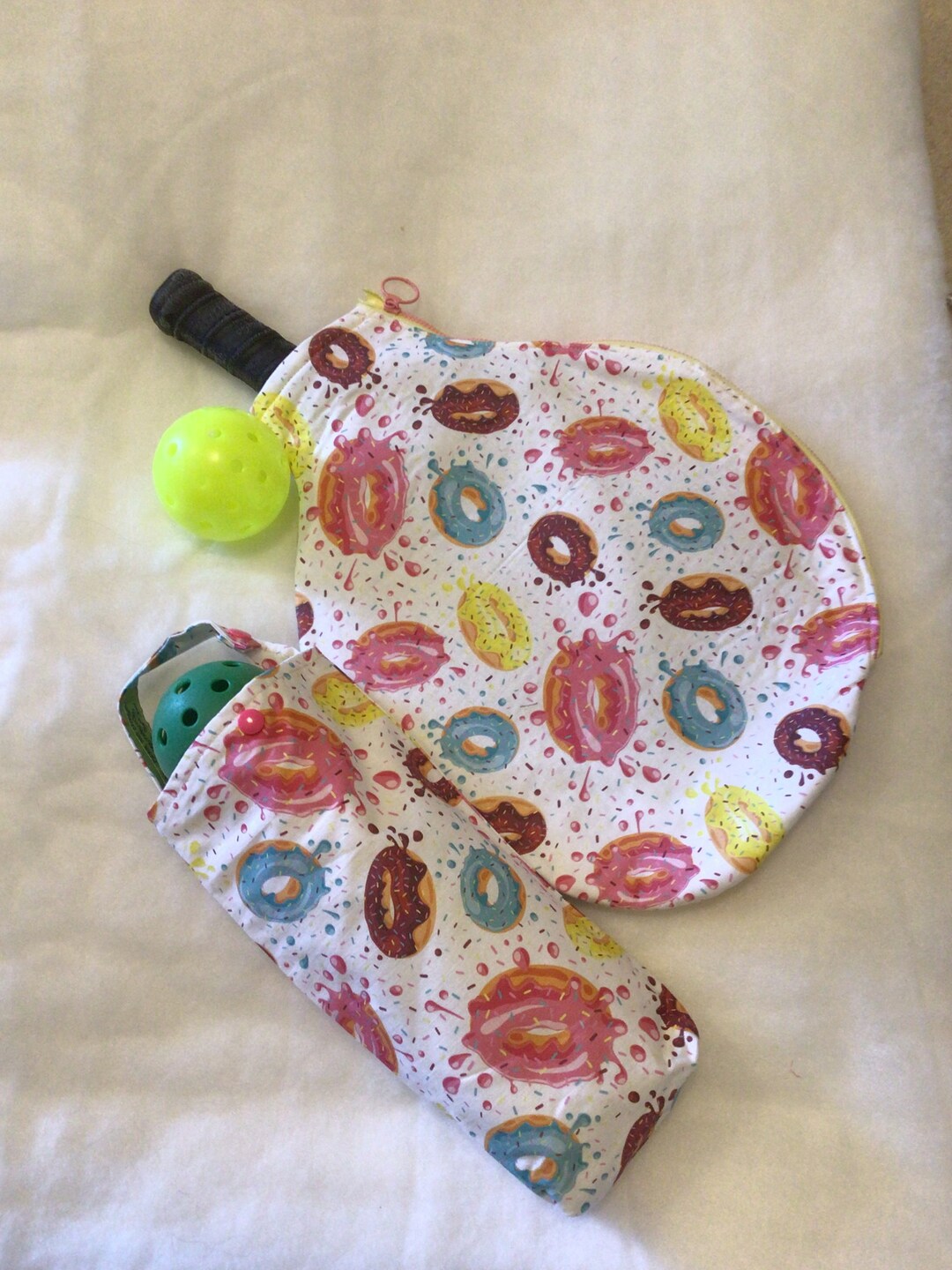 Pickleball Paddle Cover,paddle and Ball Sleeve Set,fabricsonly.etsy.com ...