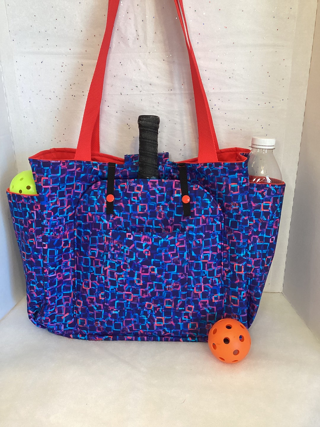 Pickleball Bag, Pickleball Tote Bag,pretty Blue and Red Womens ...