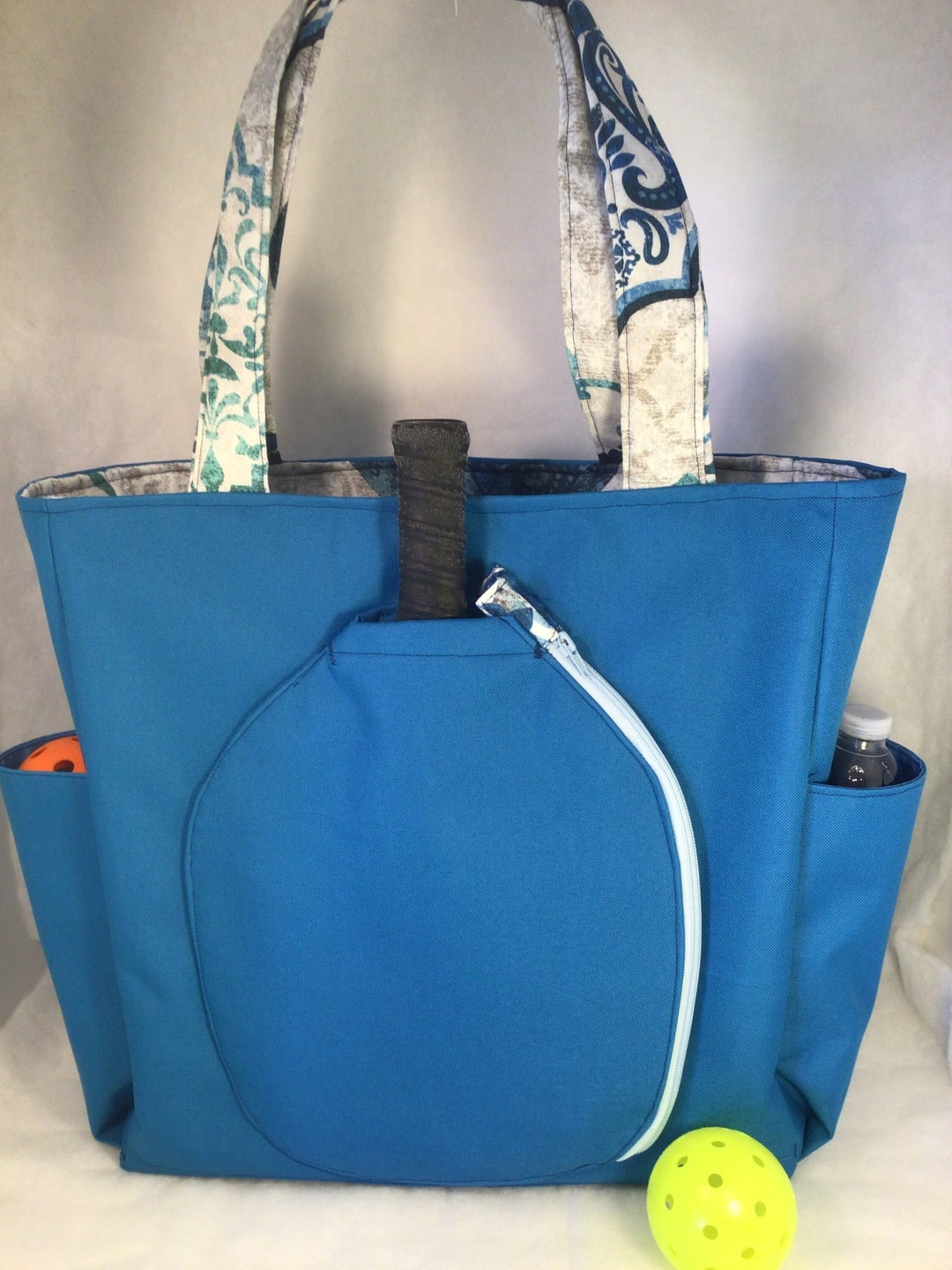 Pickleball Bag,pretty Blue Waterproof Canvas Pickleball Tote Bag,women ...