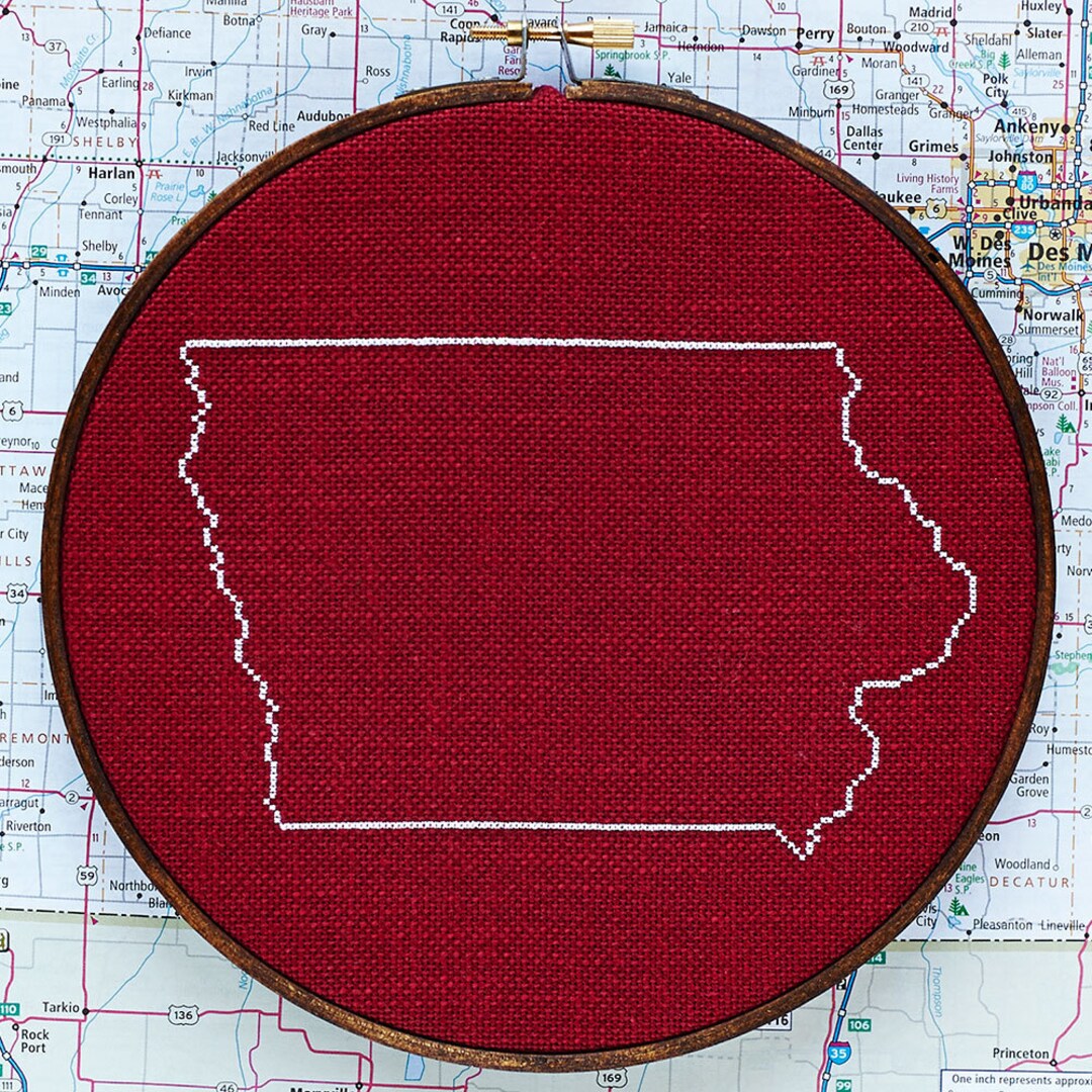 State of Iowa Map, CROSS STITCH PATTERN - Etsy