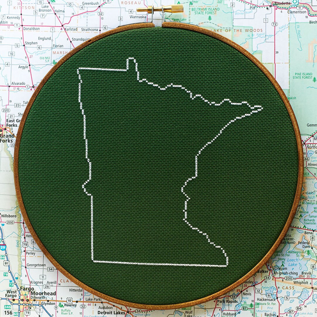 State of Minnesota Map, CROSS STITCH PATTERN - Etsy