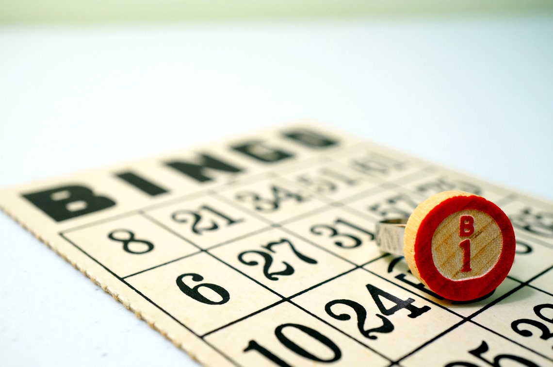 Adjustable Bingo Ring Choose One Red Repurposed Marker - Etsy