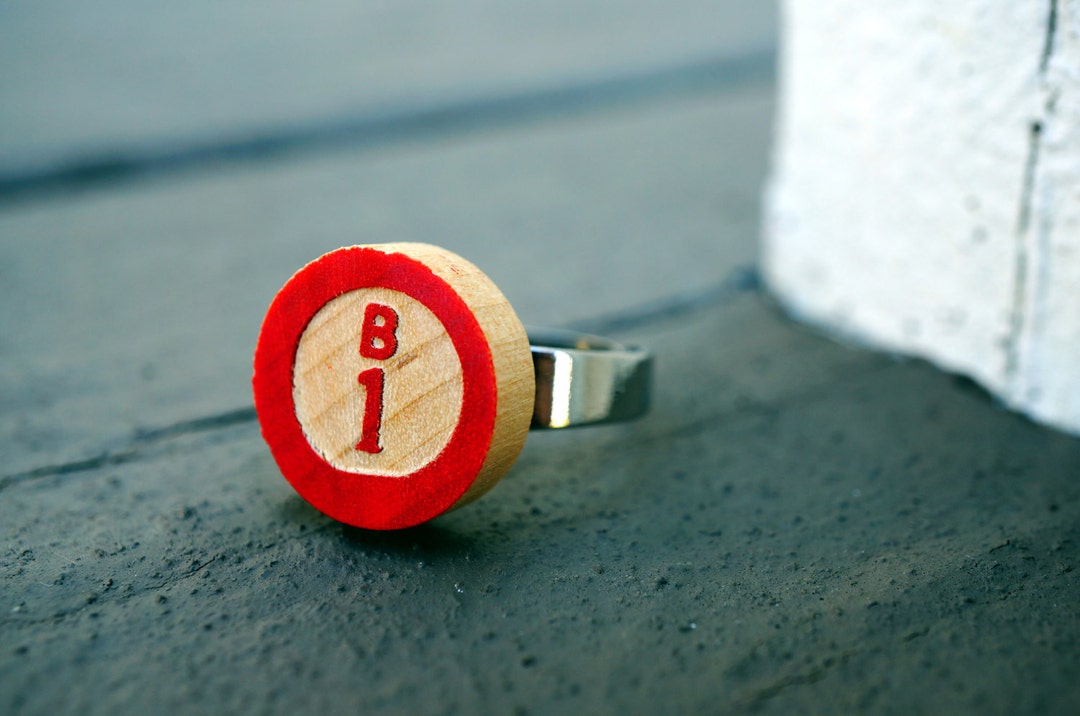 Adjustable Bingo Ring | Choose One Red Repurposed Marker | Counter ...