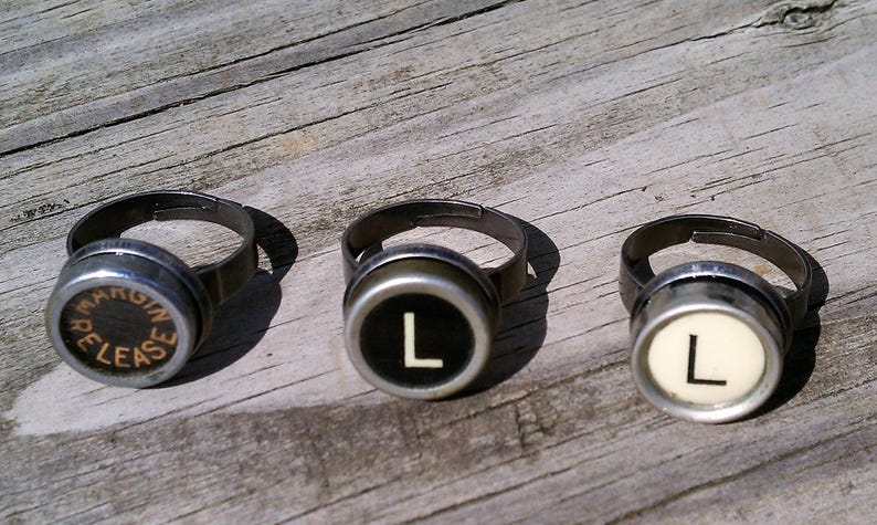 Typewriter Key Ring Choose a Vintage Key From Vintage - Etsy