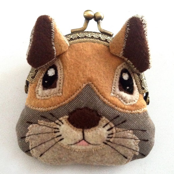 Hippopotamus Purse, Hippo Coin Purse, Purse, Felt Hippo Metal Frame ...