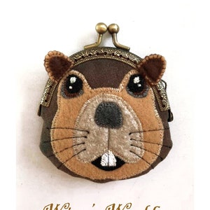 Beaver Purse, Beaver Coin Purse, Purse, Felt Beaver Metal Frame ...
