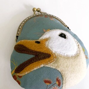 Duck Purse, Duck Head Coin Purse, Purse, Felt Duck Metal Frame Kisslock ...
