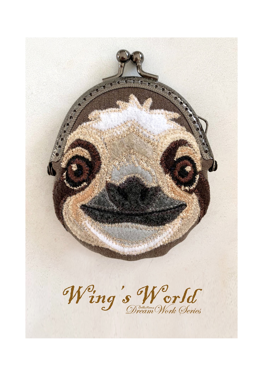 Sloth Purse, Sloth Coin Purse, Purse, Felt Sloth Metal Frame Kisslock ...