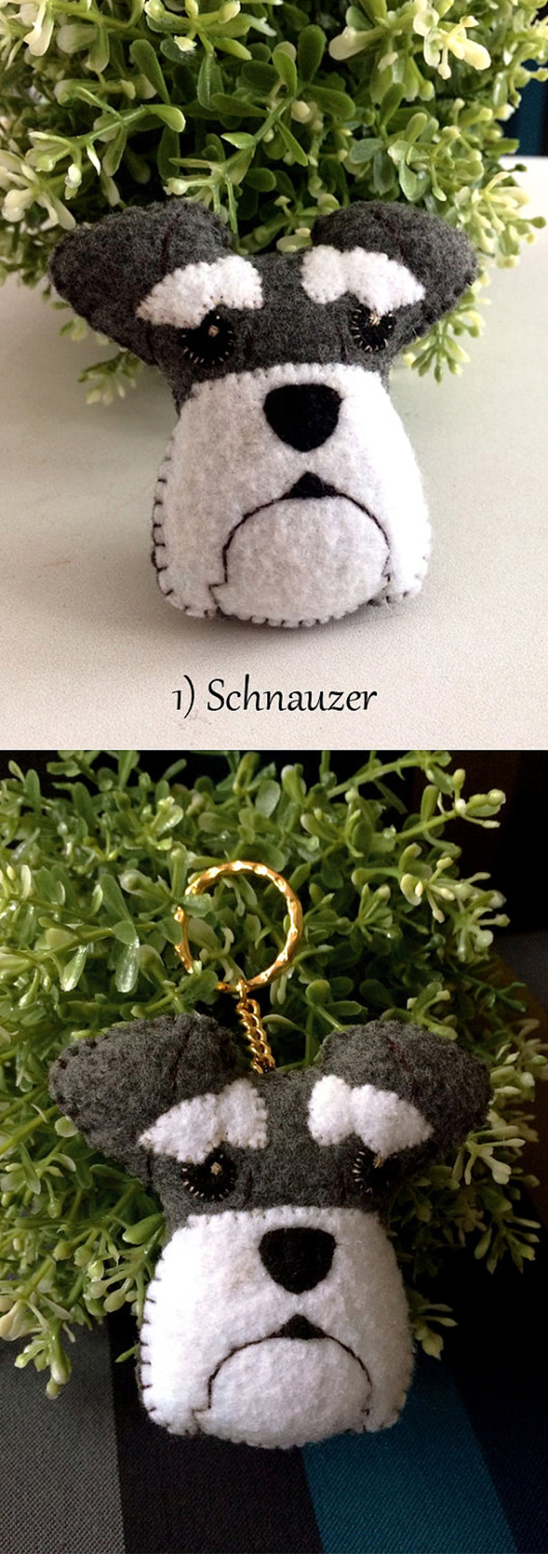 Felt Dog Decoration Brooch Pin Key Chain. Schnauzer Doberman - Etsy