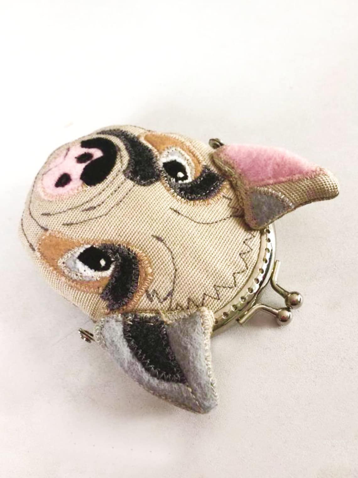 Pig Purse Pig Coin Purse Purse Felt Piggy Metal Frame | Etsy