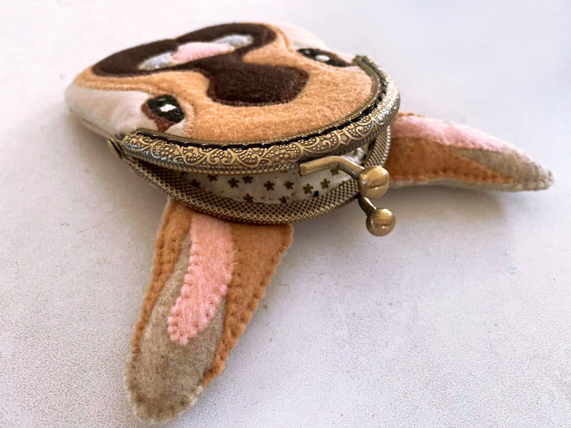 Rabbit Purse, Bunny Purse, Rabbit Snap Purse, Felt Bunny Metal Frame ...