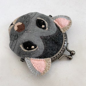 Rat Purse, Silvermane Rat Coin Purse, Felt Rat Metal Frame Kisslock ...