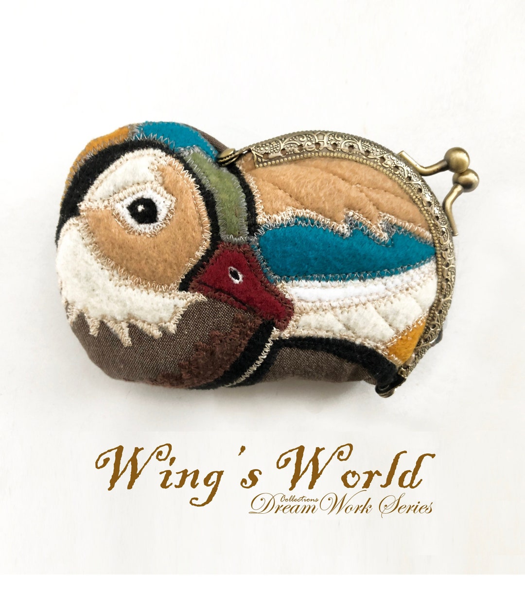 Mandarin Duck Purse, Mandarin Duck Coin Purse, Felt Duck Metal Frame ...