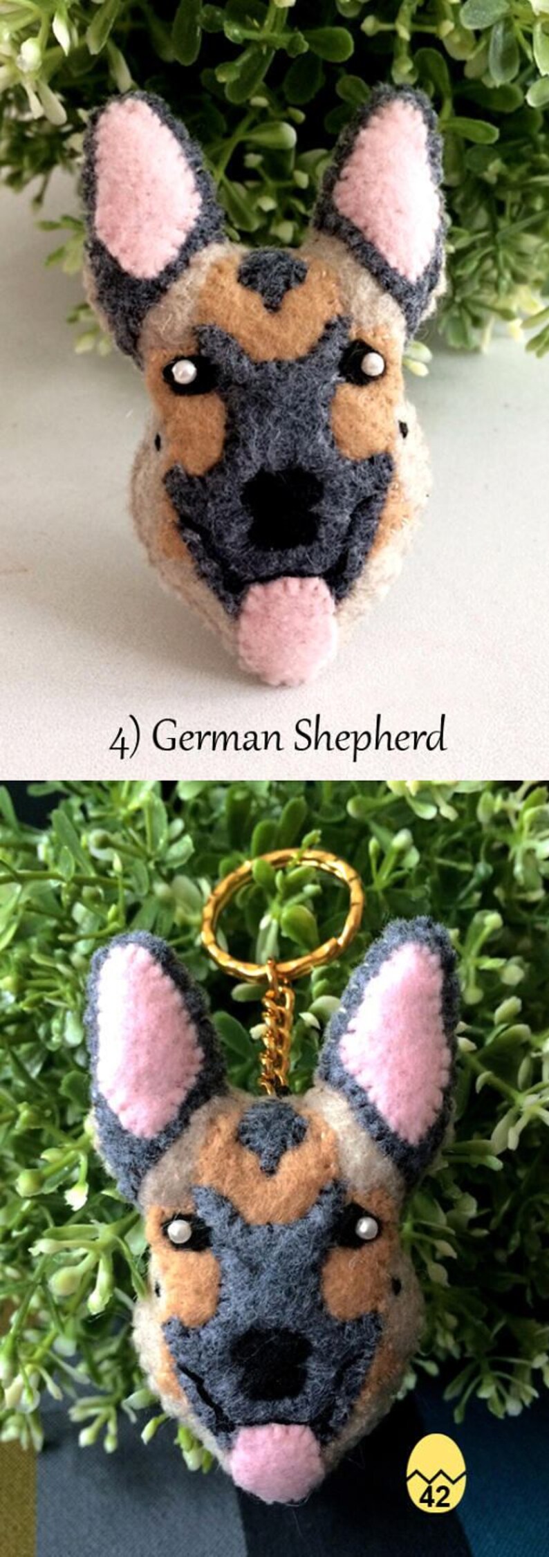 Felt Dog Decoration Brooch Pin, Key Chain. Saint Bernard, Bull Terrier ...
