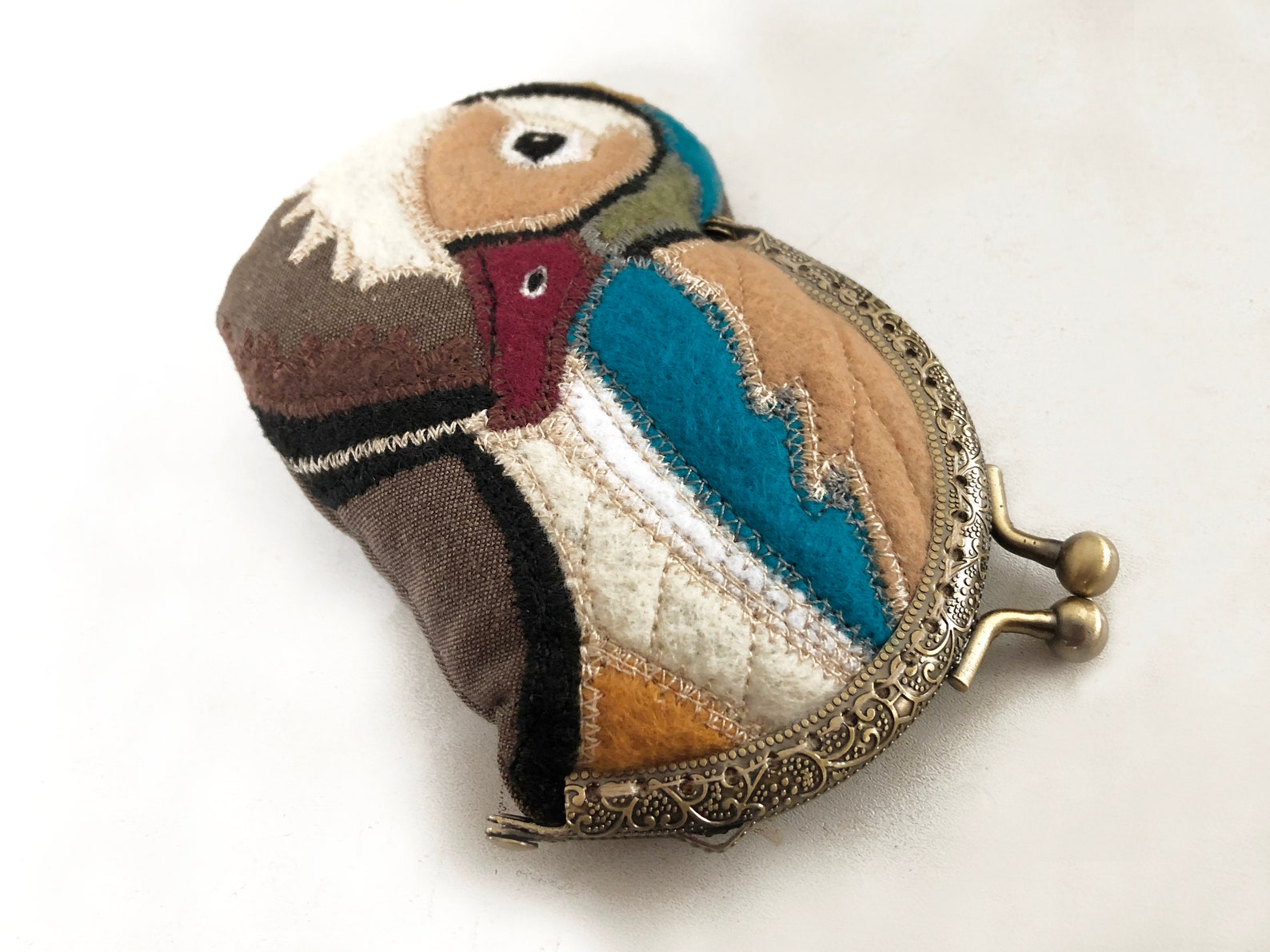 Mandarin Duck Purse, Mandarin Duck Coin Purse, Felt Duck Metal Frame ...