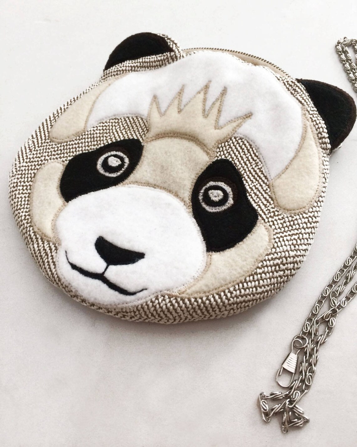 Panda Convertible Bag, Crossbody & Cosmetic Bag, Small Felt Bag, Panda ...