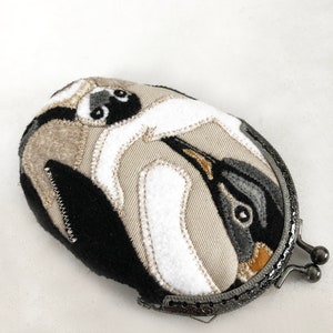 Penguin Purse, Penguin Coin Purse, Bird Purse, Felt Penguin Metal Frame ...