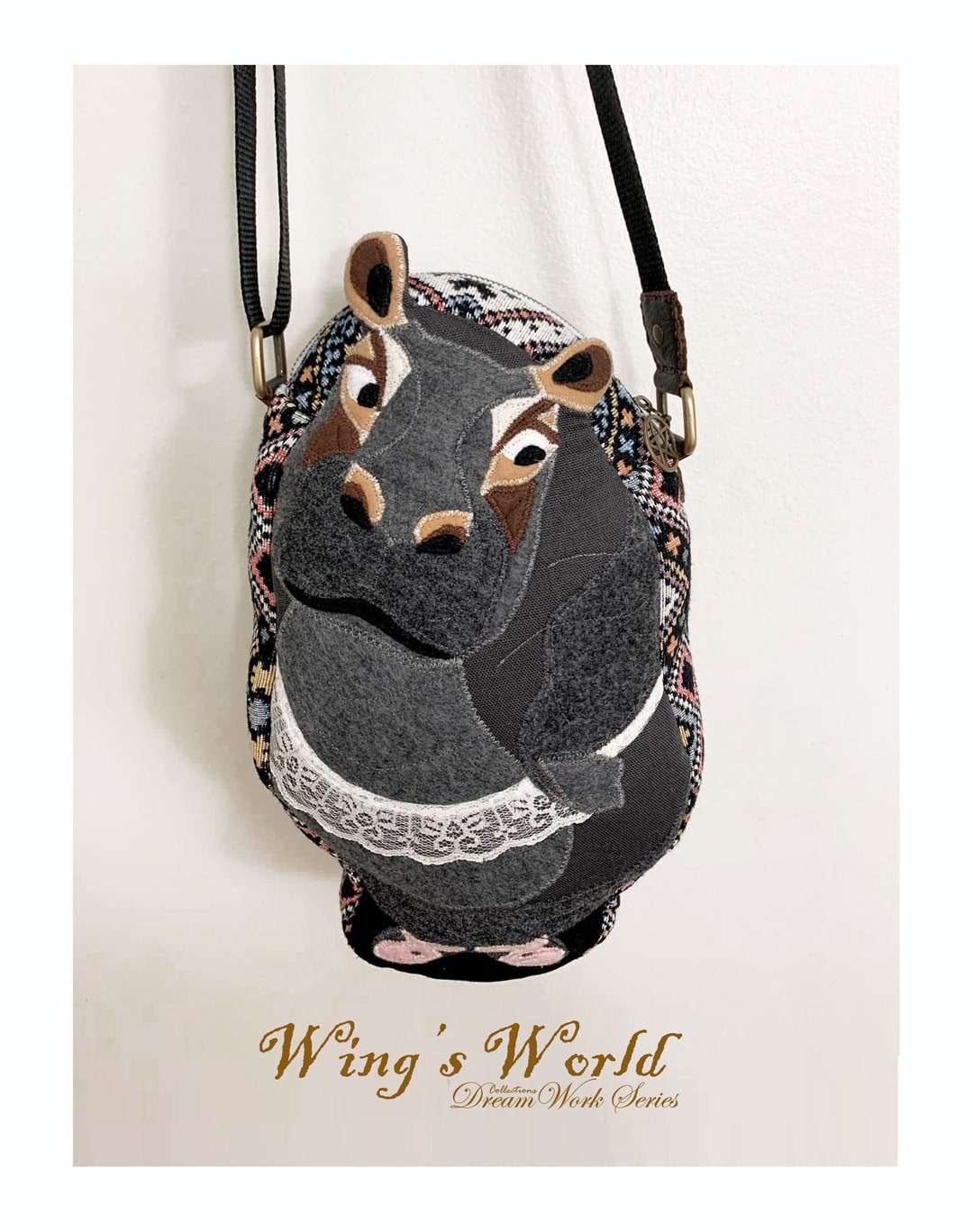 Ballet Hippo Bag, Felt Patchwork Hippol Bag, Hippopotamus Purse ...