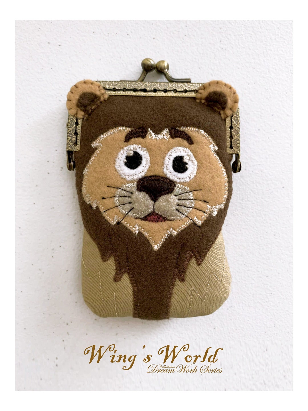 Lion Purse, Lion Credit Card Holder Coin Purse, Card Holder, Lion Metal ...