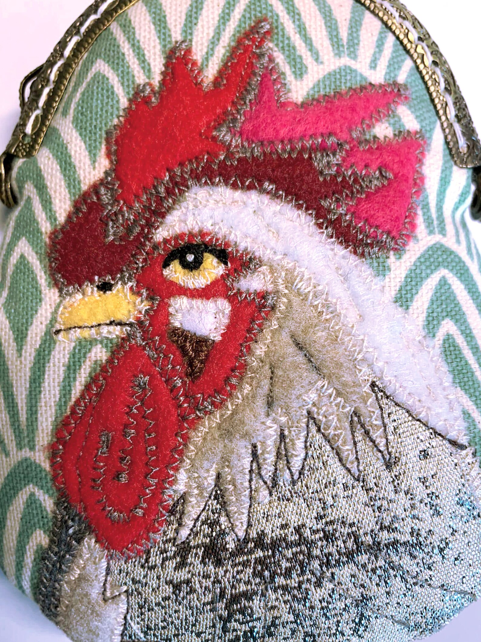 Rooster Purse, Chicken Head Coin Purse, Purse, Felt Chicken Metal Frame ...