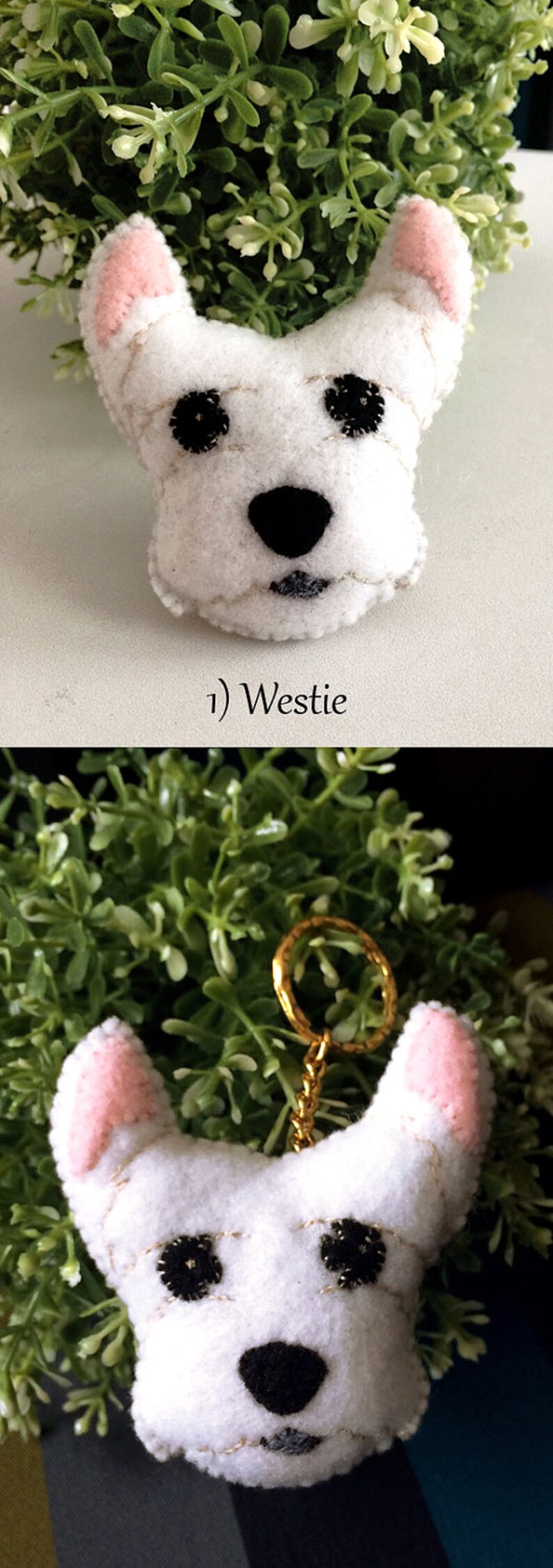 Felt Dog Decoration Brooch Pin Key Chain. Westie American - Etsy