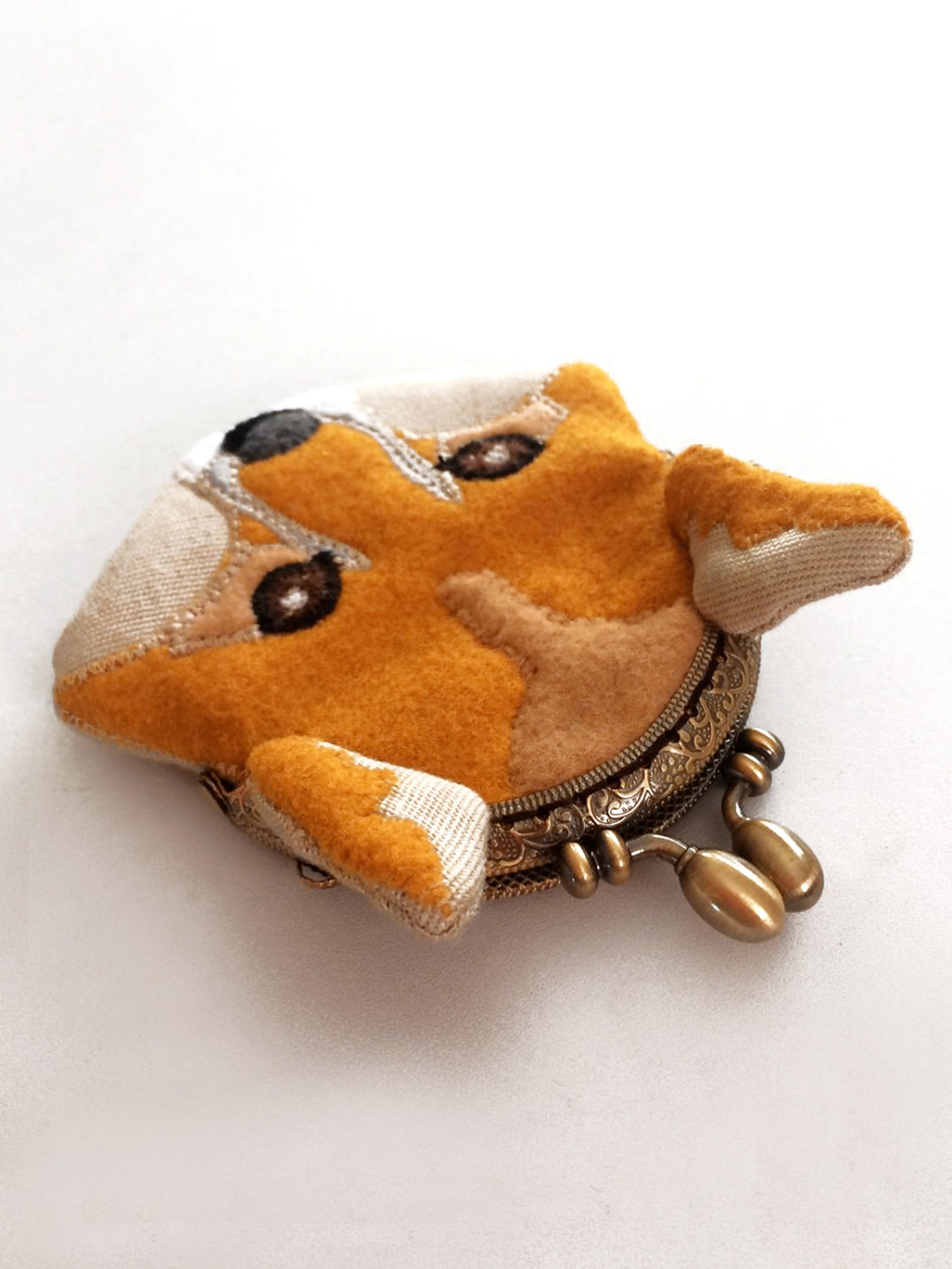 Fox Purse Red Foxl Snap Purse Fox Coin Purse Felt Fox Metal - Etsy