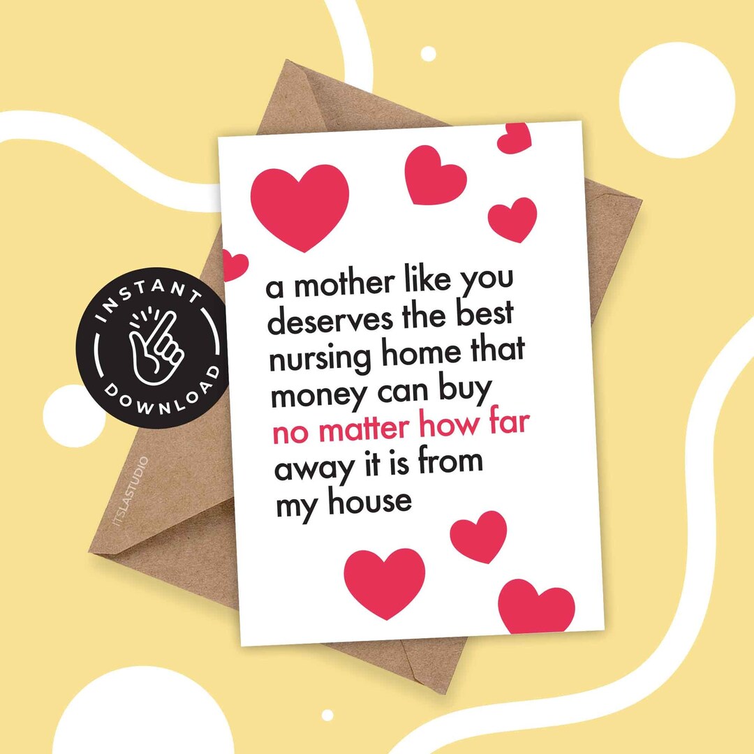 Funny Mothers Day Card,printable Mothers Day Card,gift for Mom,card for ...