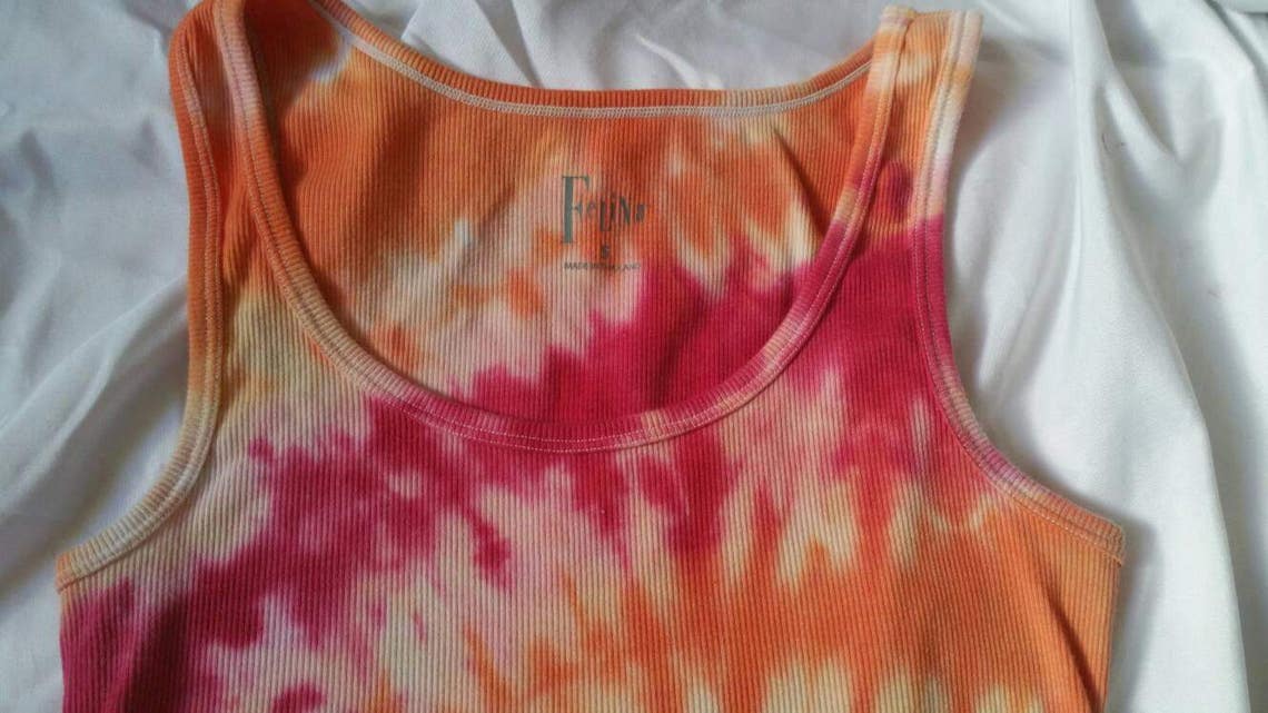 Small Spiral Pink Yellow and Orange Tank Top - Etsy