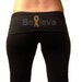 Black Fold Over Yoga Pants With Custom Wording Down the Side or on the ...