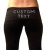 Black Fold Over Yoga Pants With Custom Wording Down the Side or on the ...