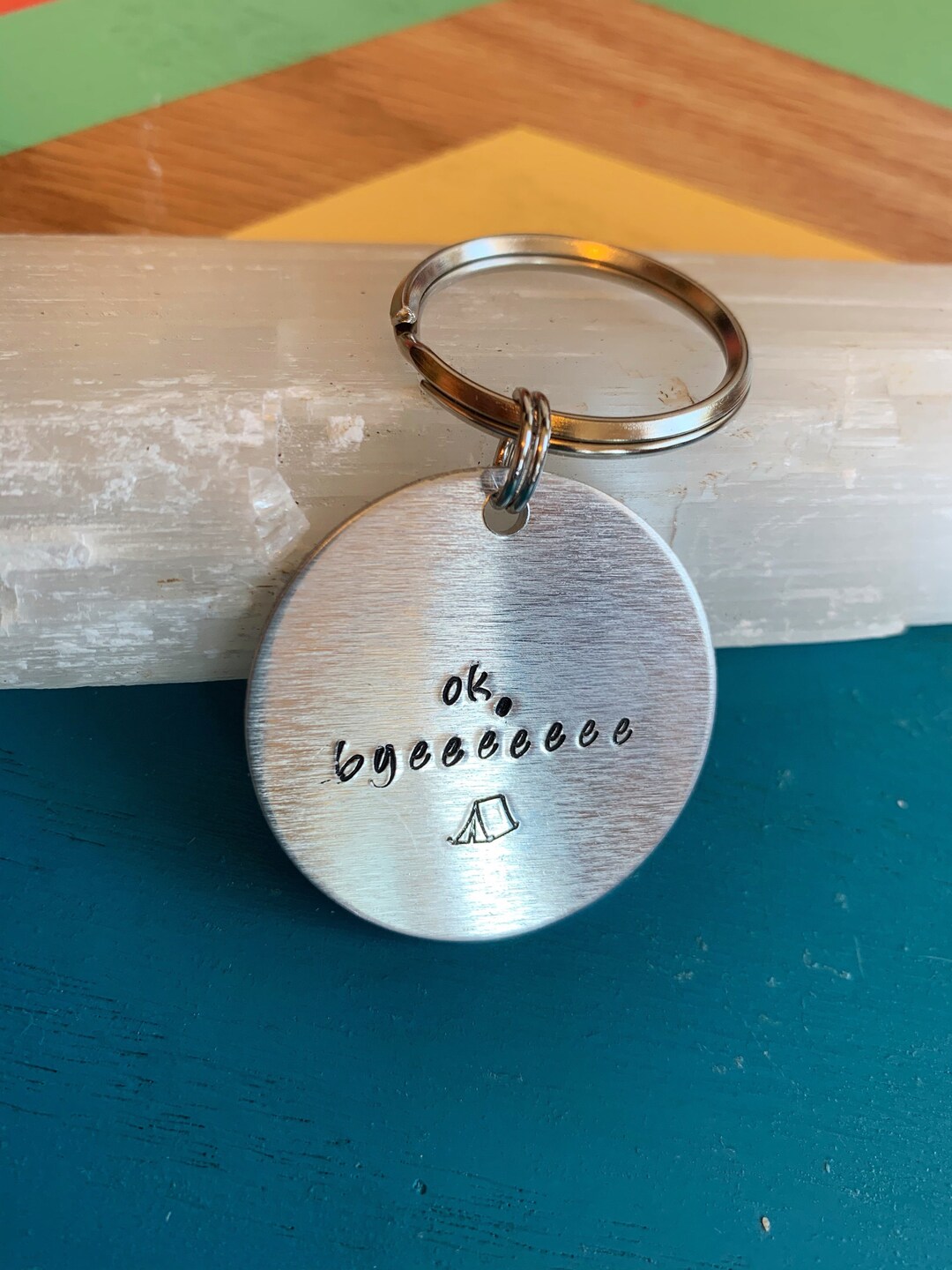 Ok Byeeeeeee Hand Stamped Keychain Adventure Keychain - Etsy