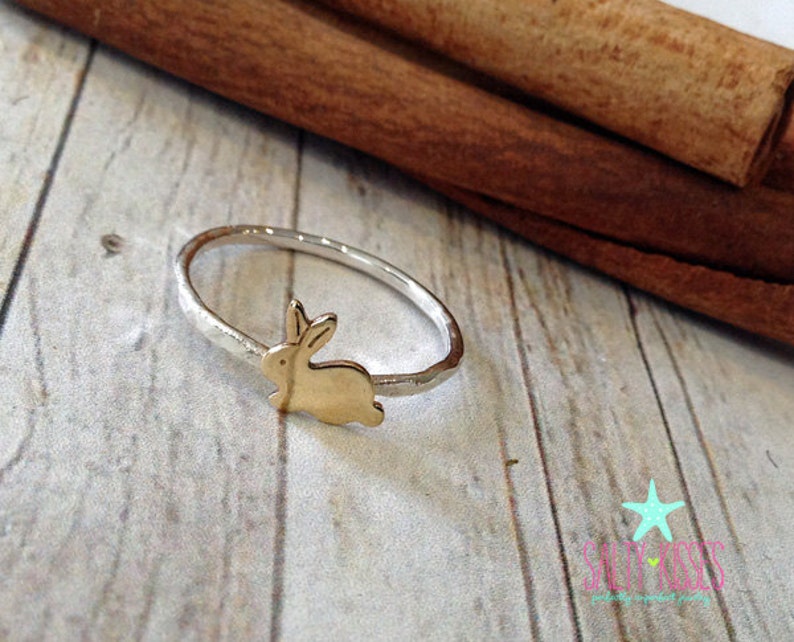 Hippity Hoppity Bunny rabbit stacking ring sterling silver and | Etsy
