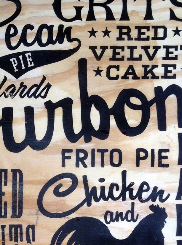 Southern Foods 18"x24" Black on Wood Sign - Etsy