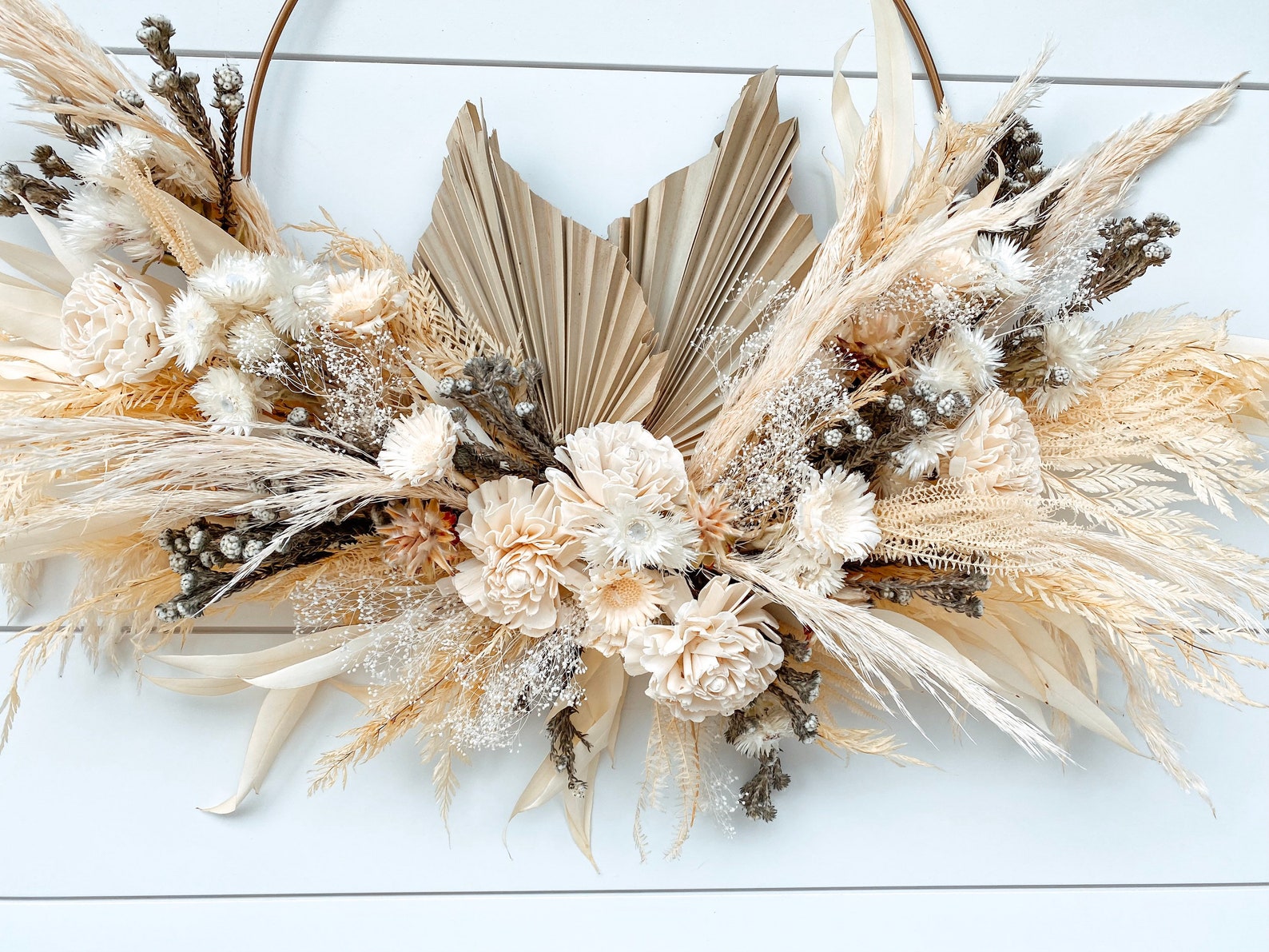 Large Bleached Natural Gold Ring Wreath - Etsy